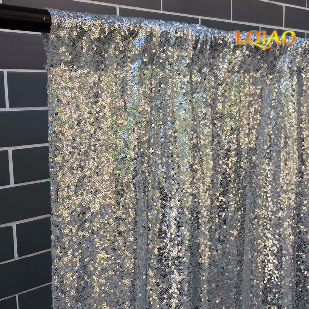 4ftx8ft Silver Sequin Backdrops,glitter Sequin Curtain,wedding Photo ...