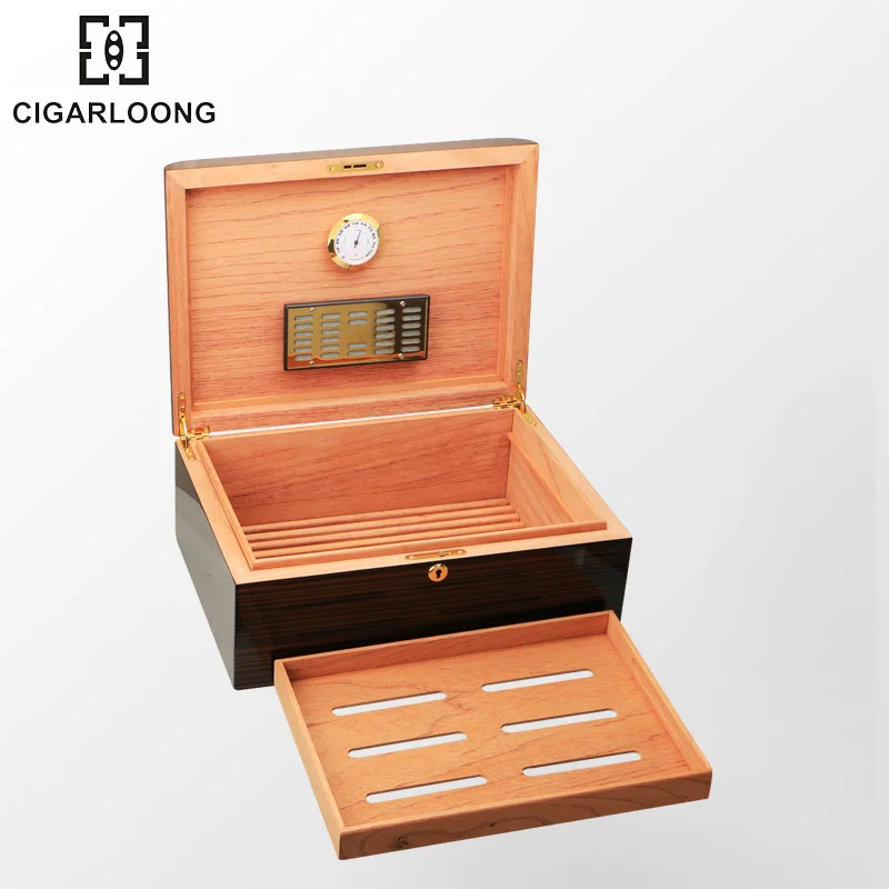 CIGARLOONG Cigar Box Wooden Cigar Display box humidor for cigars ...