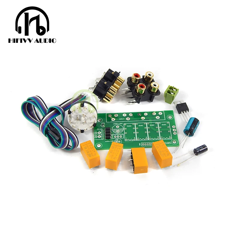 Hifivv Audio Assembled Audio Switching Board 4 Select 1 Audio Input Signal Selector Relay
