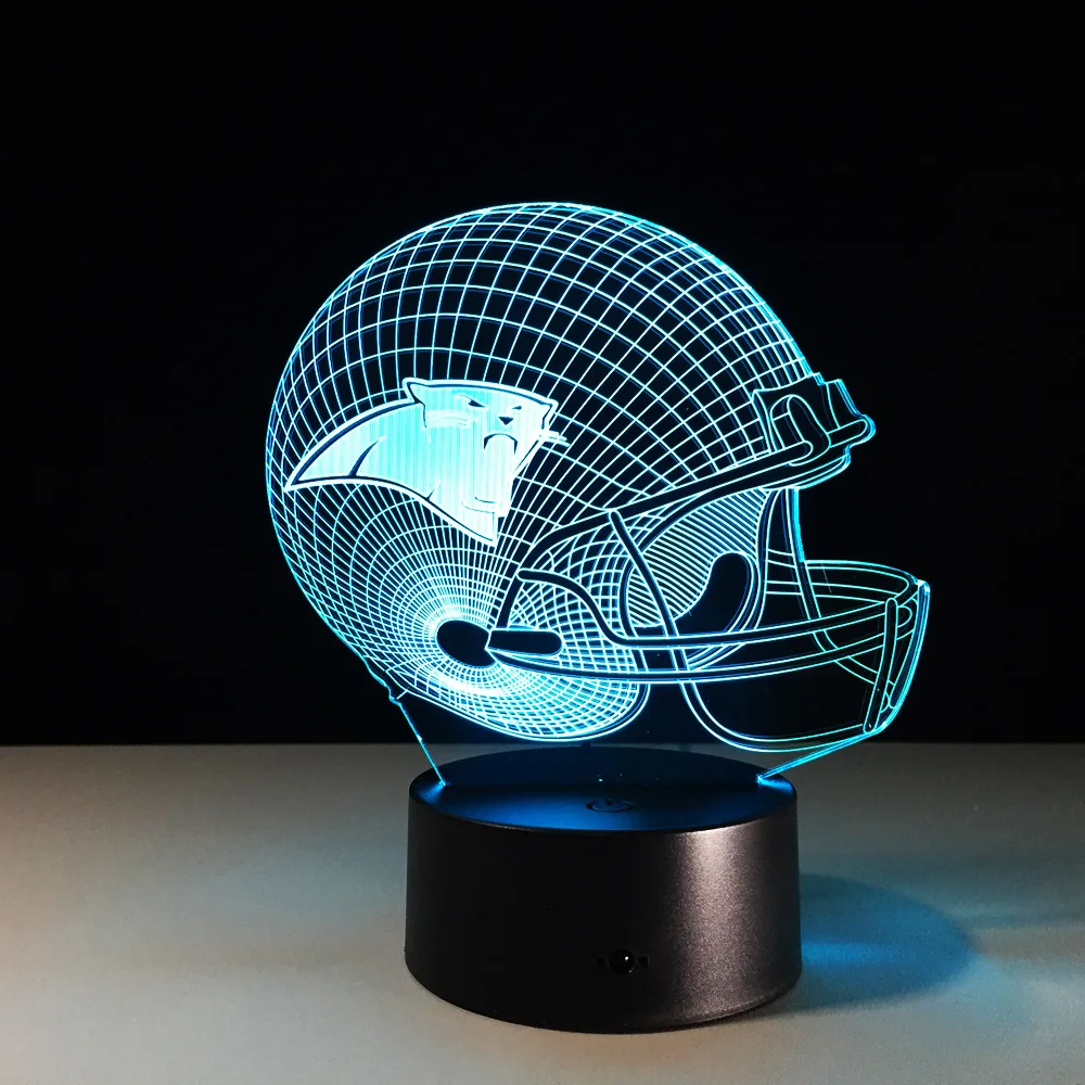 Creative Nfl Carolina Panthers Football Telmet Illusion 3d Night Light ...
