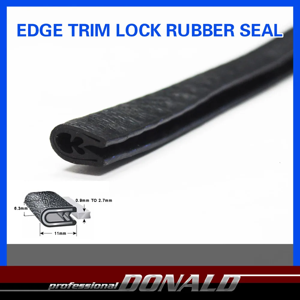 U Channel Black Rubber Edge Trim Seal Pillar Protector Guard Strip Van ...