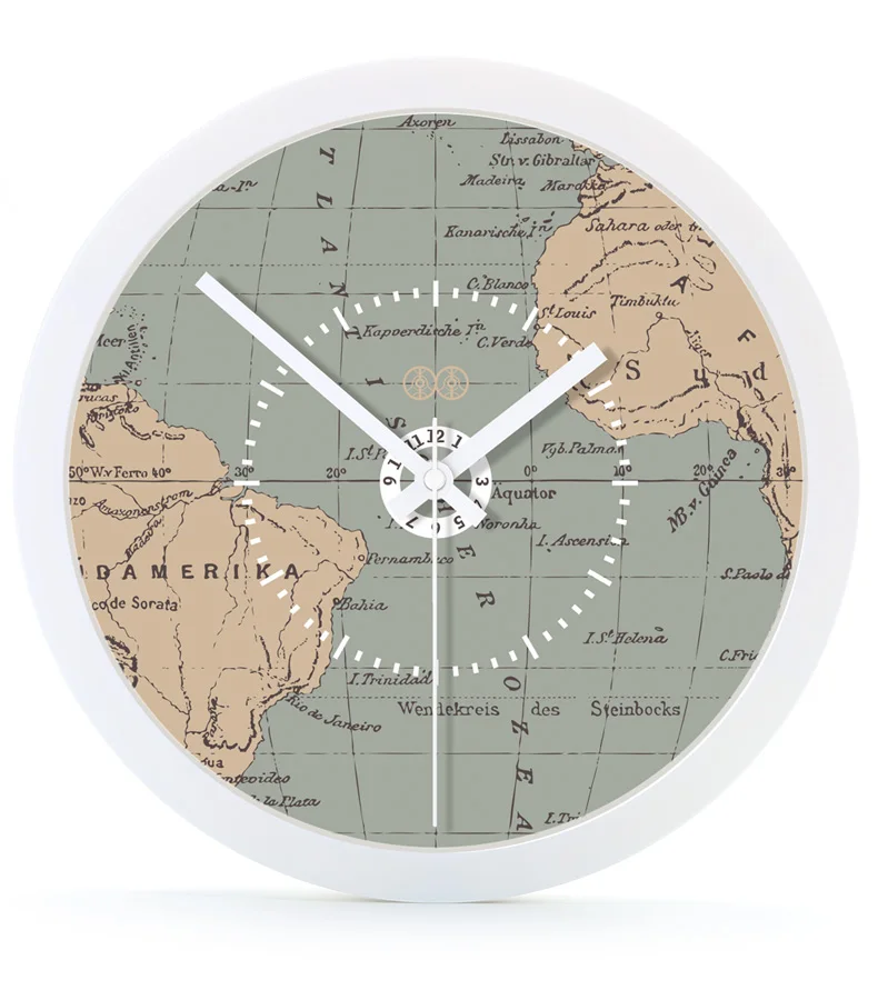 Quartz Home Wall Clocks The World Map Clock Luminous Circular Silent ...