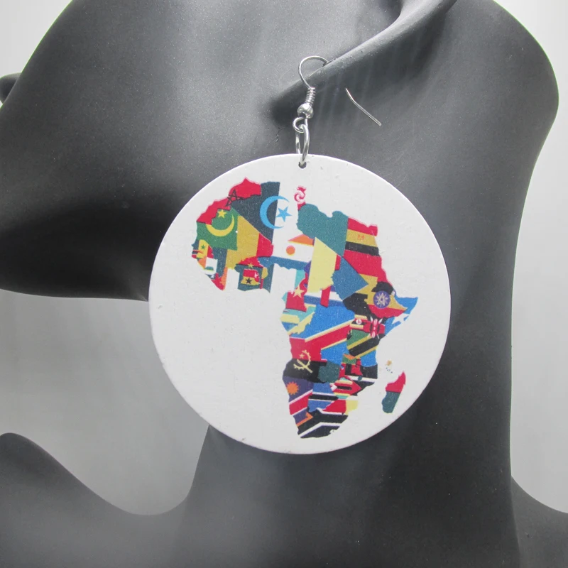 Free Shipping! African Map Wood Earrings|wooden earrings|earrings free ...