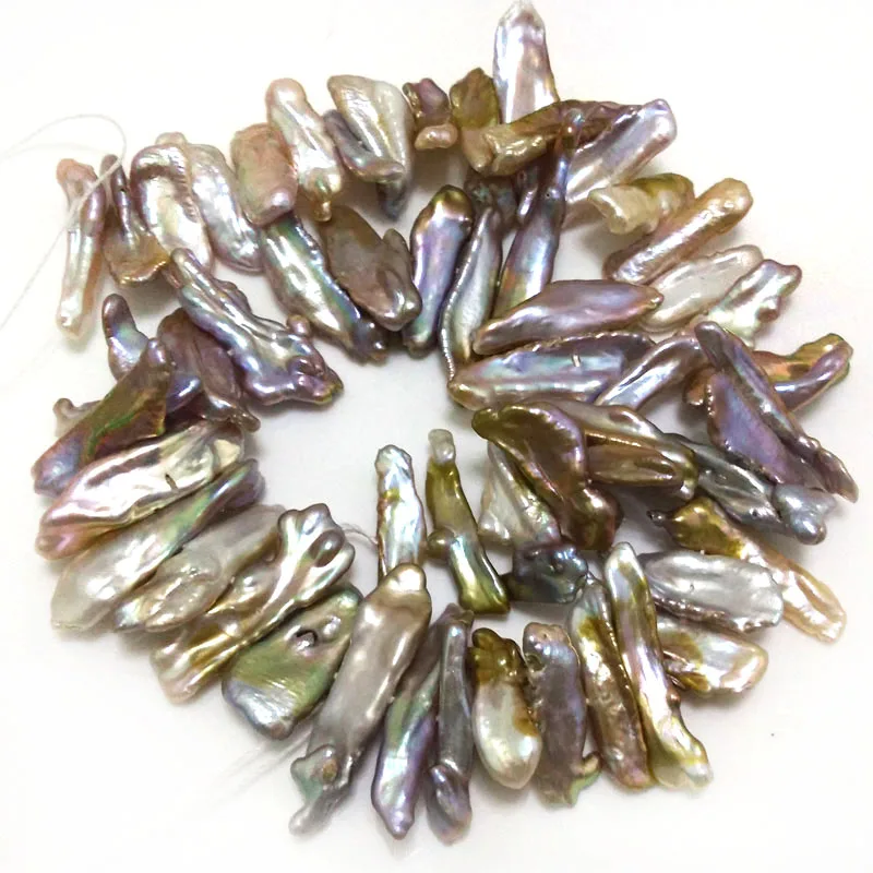 Hilo suelto de perlas Biwa barrocas grandes de lavanda Natural de 16 ...