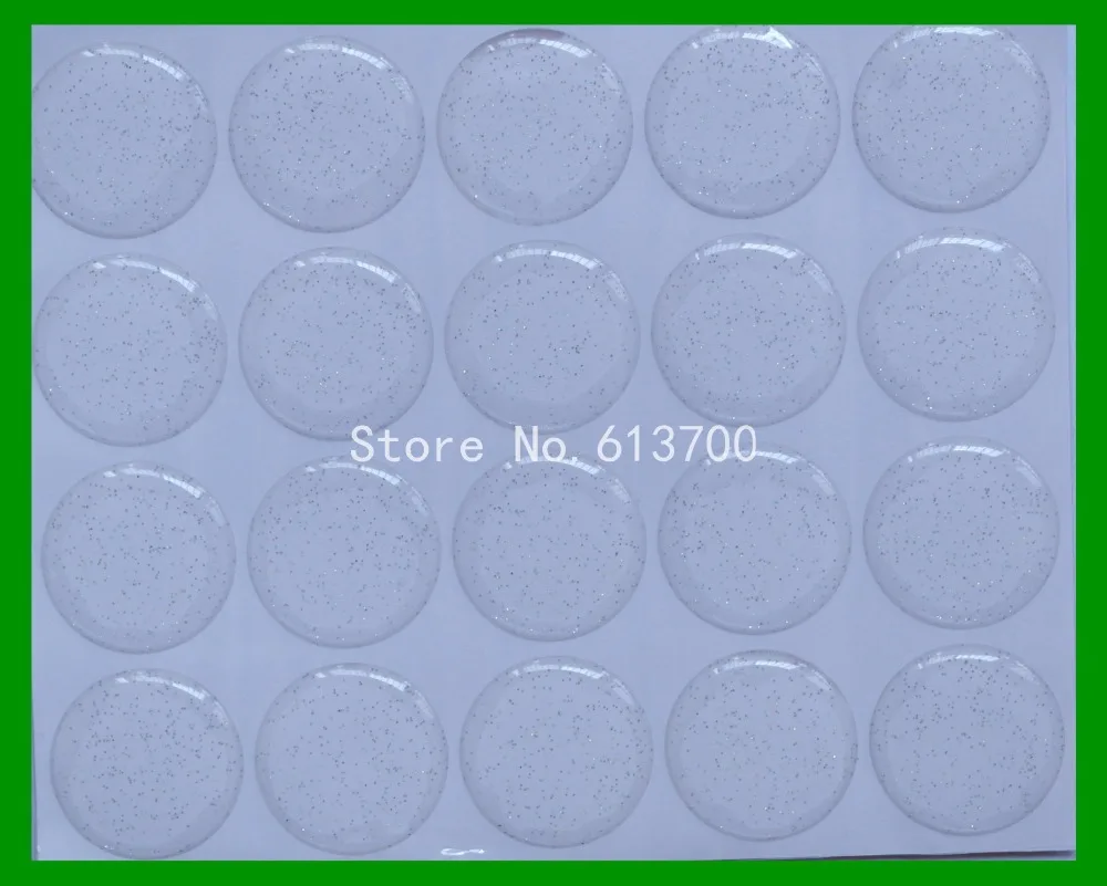 Freeshipping 1000 pcs per Lot 1'' (25.4mm) Round Silver Glitter Epoxy ...