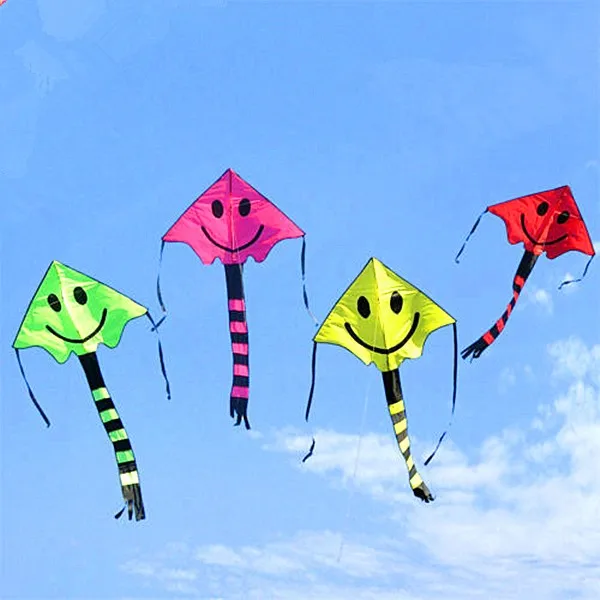 Smile Stunt Kite Cometa Kite Child Toys Kite Four Color Smile Angel ...