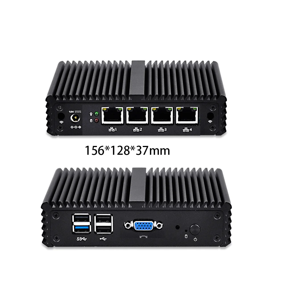 NEW 4 Lan Quad Core Fanless Mini Pc Router Qotom-Q190G4N with celeron ...
