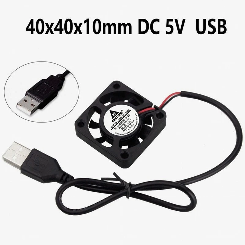 Gdstime 5 Pieces 5v Usb Powered 4010 40x40x10mm Small Fan 5 Volt Dc ...