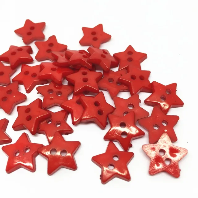 Small Red Star Buttons