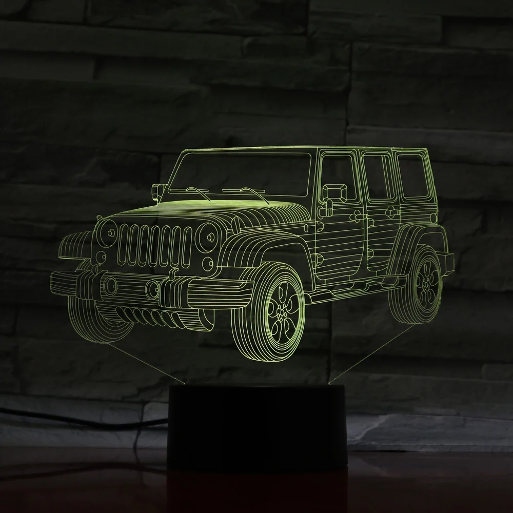 3D Visual LED night lights Colors Changing Table Lamp Engraving Acrylic ...