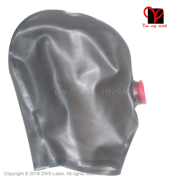 Sexy Black Latex Hoods nose mouth Ninja Executioner Rubber Masks Red ...