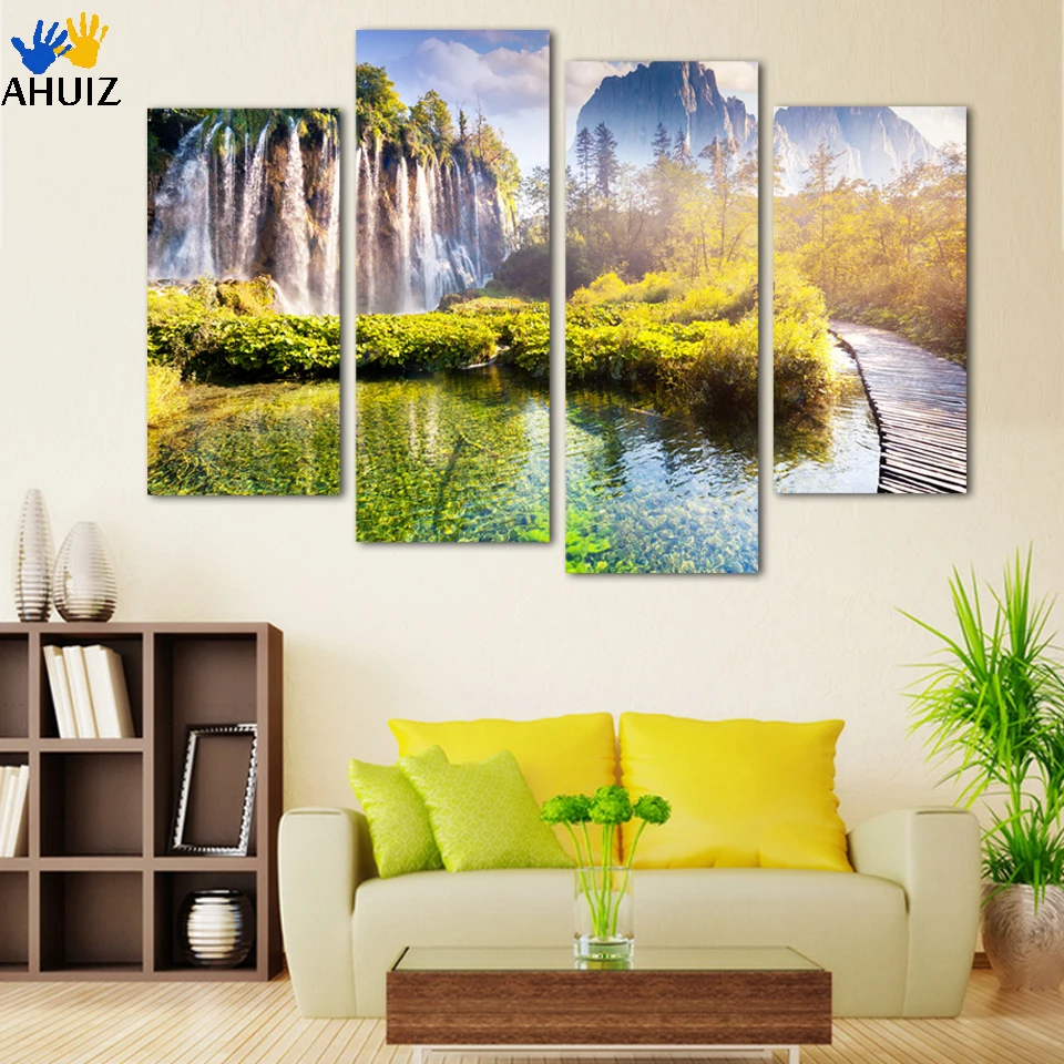 Envío libre montañas y aguas pintura Impresión En Lienzo HD Grandes ...