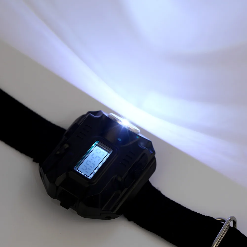 Portable CREE LED WristWatch USB Wrist Flashlight Torch 4 Mode ...