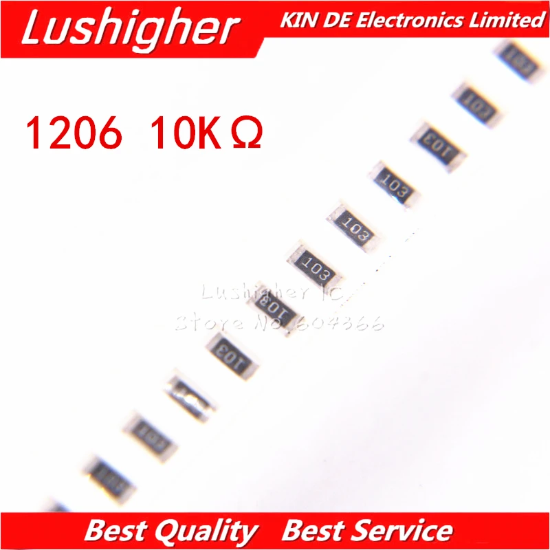 100pcs 1206 Smd Resistor 5% 10k Ohm 103 10.0kohm - Resistors - AliExpress