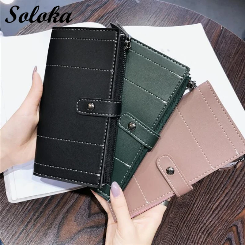 1pc Leather Long Women Wallet Fashion Girls Hasp Clasp Purse Money Coin ...