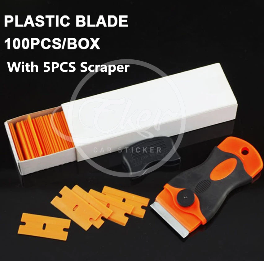 100 Blades/Box Imported Plastic Razor Blades&5PCS 4.5cm*11cm Cleaning ...