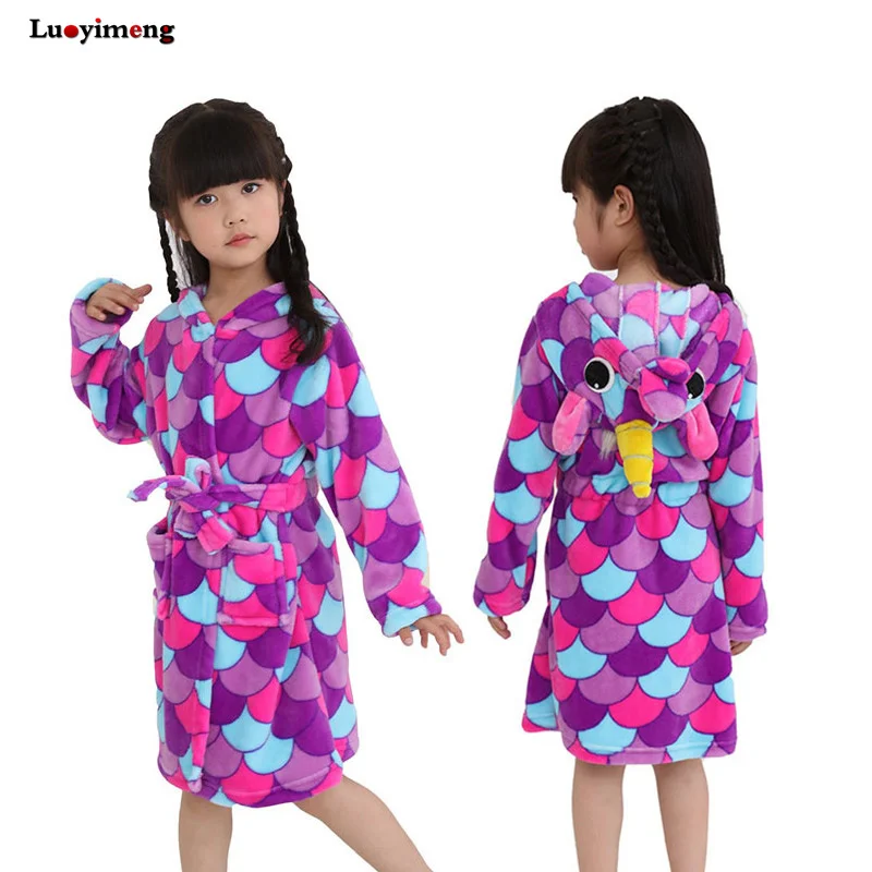 New Children's Bathrobes Boys Bath Robe Girls Flannel Women - AliExpress