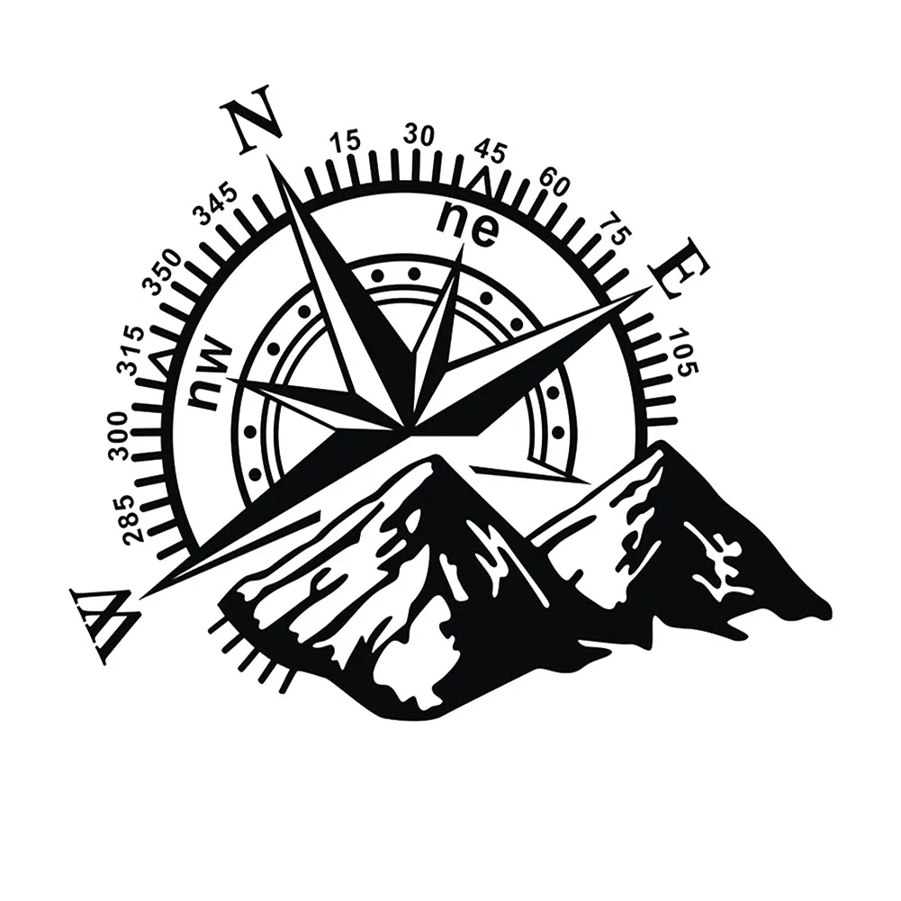 Car-Sticker-Compass-Mountain-Compass-Navigation-Car-Hood-Sticker-Auto ...
