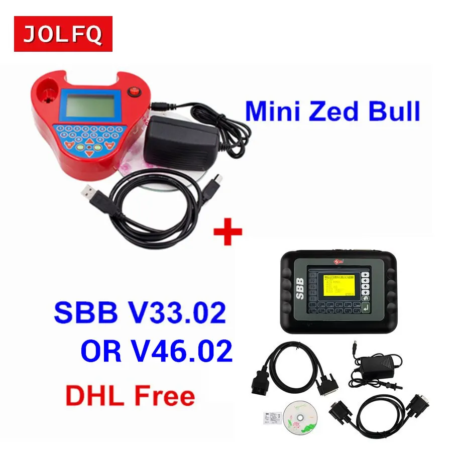 Dhl entrega auto programador chave pro obd2 transponder silca sbb v33.02 ou v46.02 & mini zed ...