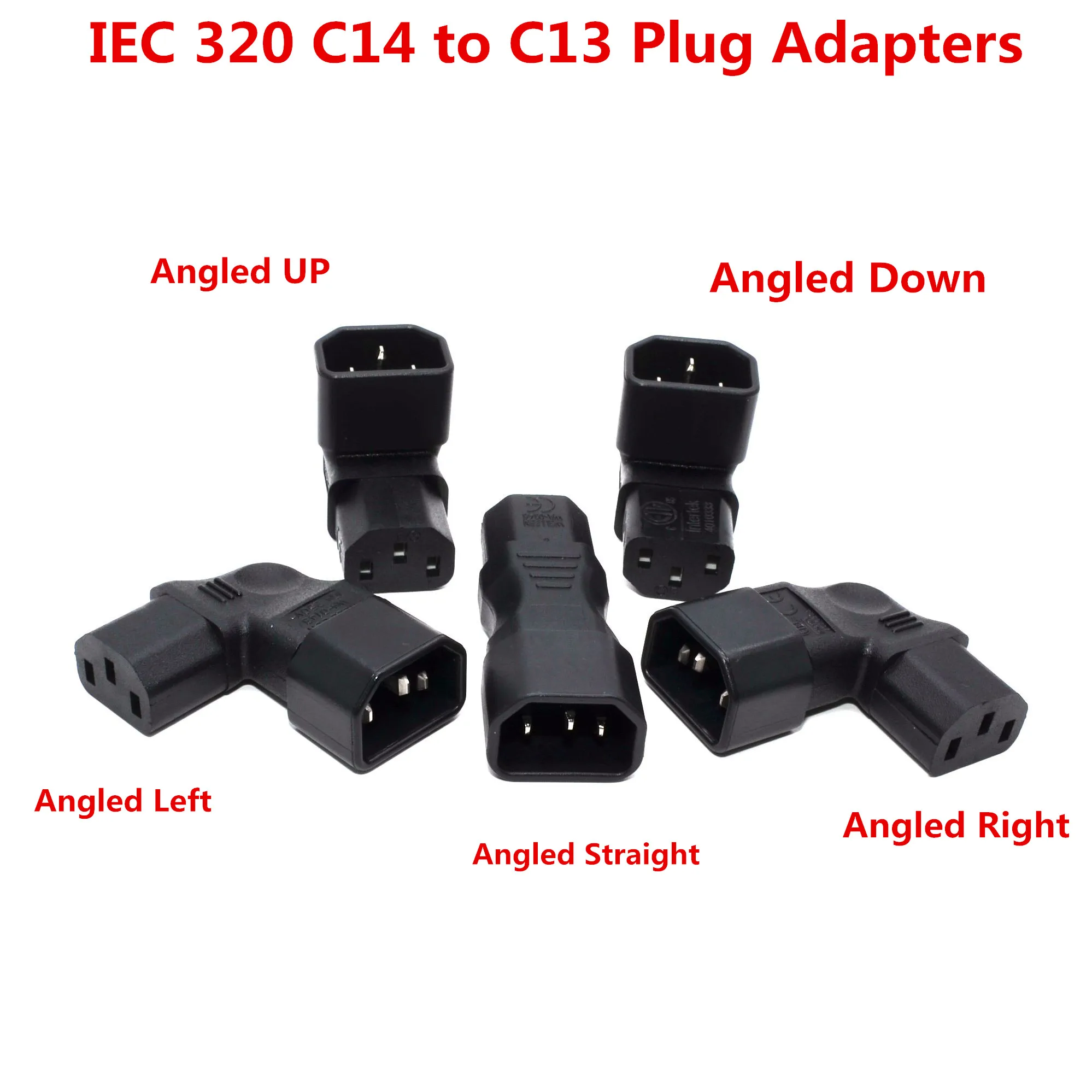 Plug Adapter Iec 60320 C14 Plug To Iec 60320 C13 Strainght Angle ...