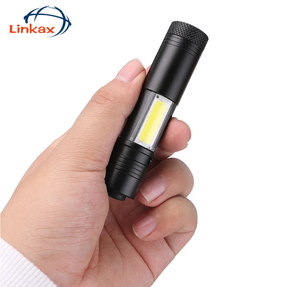 Mini Portable Aluminum LED Flashlight XPE COB Work Light Multifunction ...