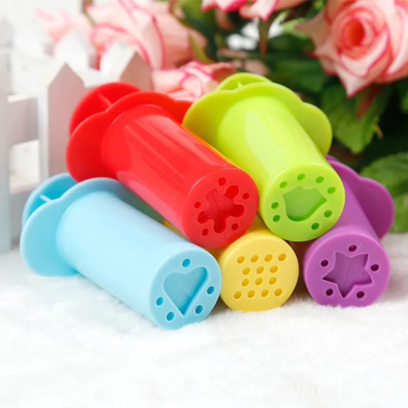 어린이 교육 장난감 아기 DIY handwork 장난감 plasticine 금형 점액 주사기 조각 꽃 국수 만들기 6 개/대 ...