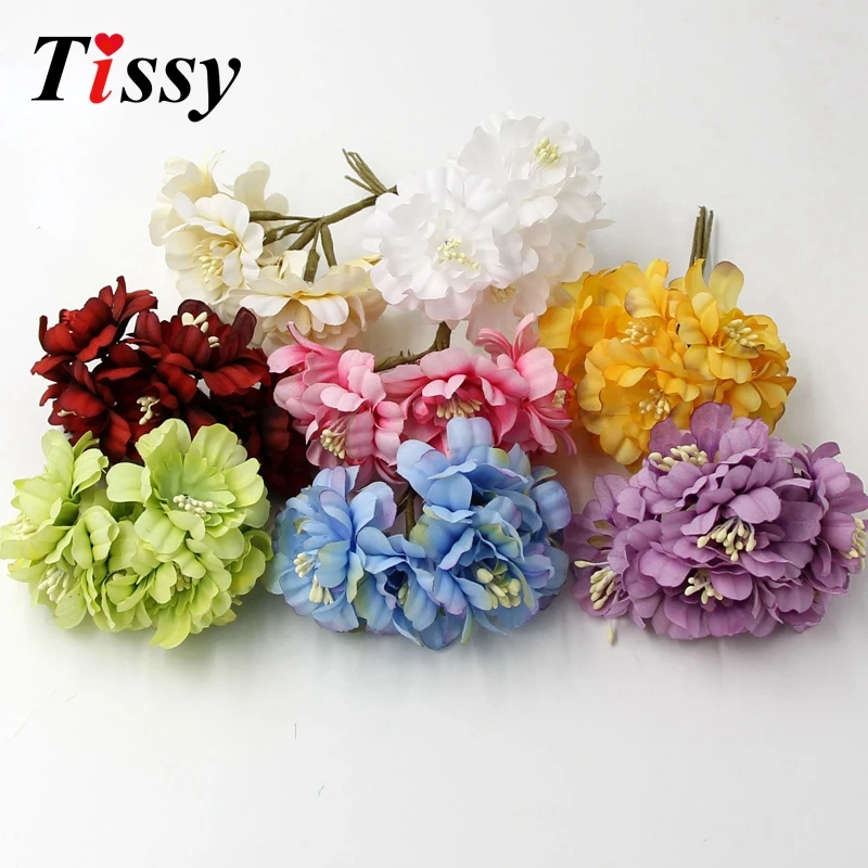 30PCS Multicolor Silk Artificial Flowers Bouquet For Home Wedding Party ...
