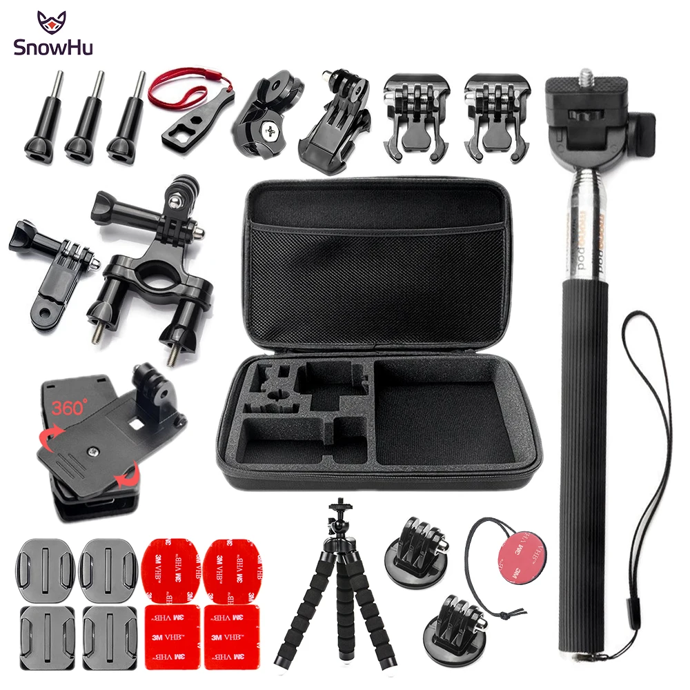 SnowHu for Gopro Accessories Set for go pro hero 7 6 5 4 3 kit 3 way ...