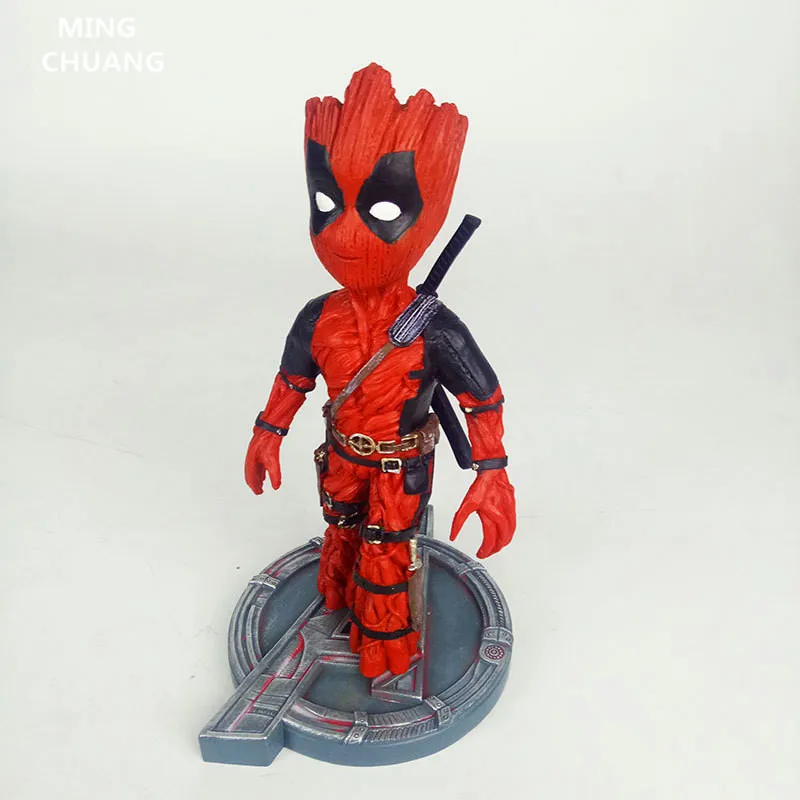 Play Arts Avengers Statue Superhero Deadpool Bust Tree Man COS X-Men ...