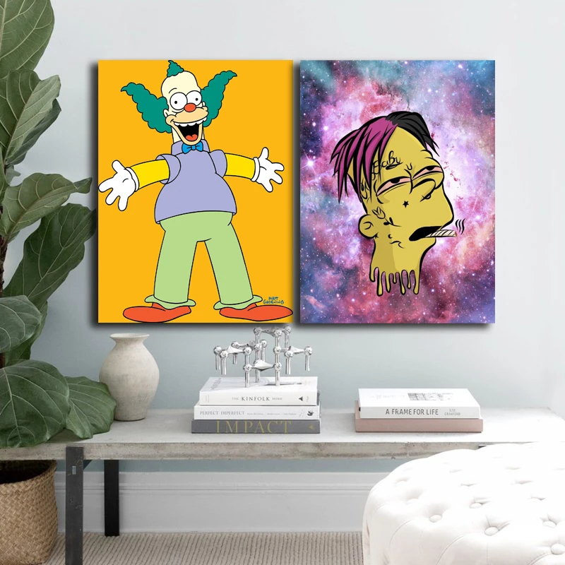 Homer Melting Supreme Homero Jay Kobalt Krusty the Clown Canvas ...