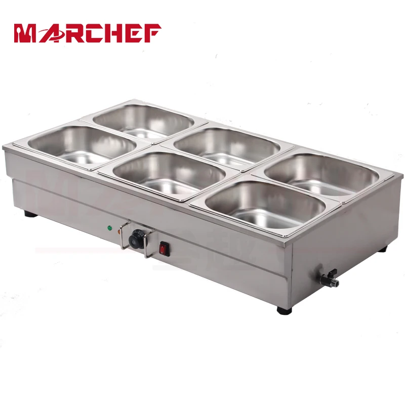 6 X 1/2 GN Pan Commercial Bain Marie Food Warmers_Electric Bain Marie ...