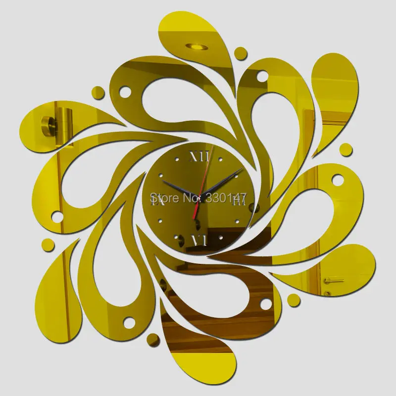 Wall Clock DIY Acrylic Stickers Material Single Face Needle Quartz 3D ...