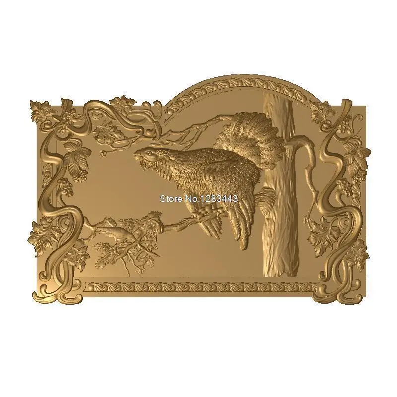 Glukhar_V_Ramke2 3D model relief figure STL format 3d model relief for ...
