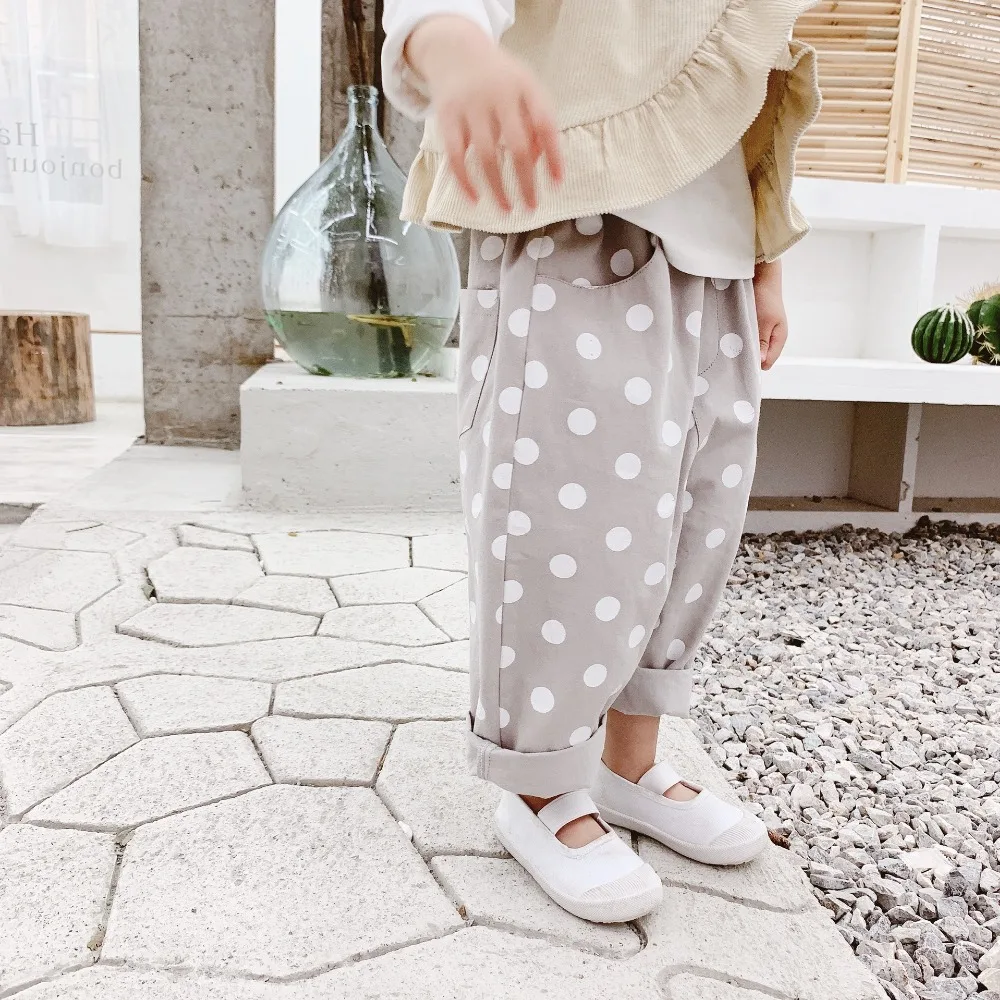 Celveroso/весенние детские свободные брюки милые штаны в горошек брюки ...