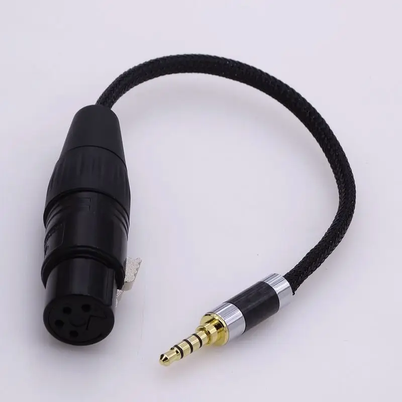 10cm 4 cores copper wires 3.5TRSS balanced to 4 pin xlr female balanced ...