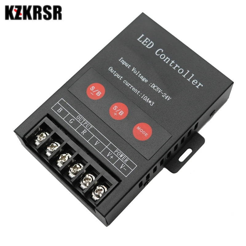KZKRSR DC5 24V 3 Key LED Controller 10A X 3 RGB Color With IR Remote ...