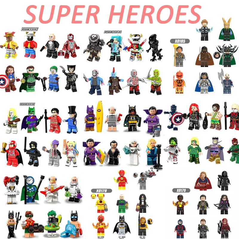 8pcs/Lot Super Hero Marvel Justice League Batman Avengers Infinity War ...