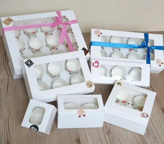 30pcs White Muffin packaging single cupcake 2 box with insert, 2 ...