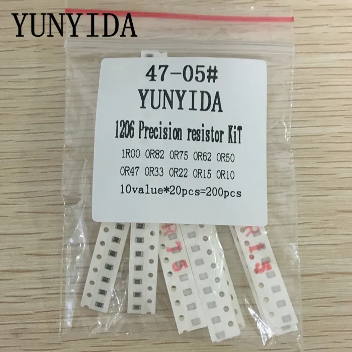 200PCS 1% 1206 SMD resistors assorted kit set ,10 valueX20pcs=200pcs ...
