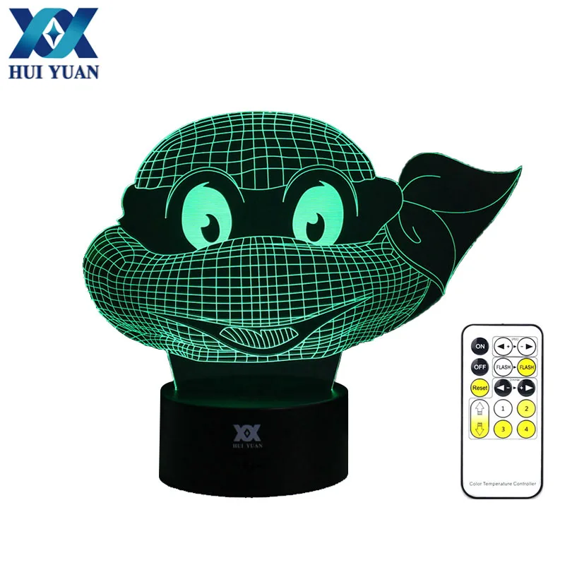 Teenage Mutant Ninja Turtles 3D Night Light RGB Changeable Mood Lamp ...