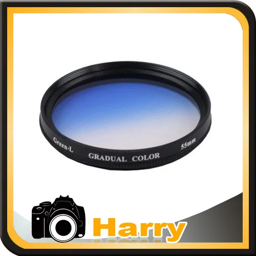 55mm Graduated Neutral Density Filter Gradual Blue Red Purple Green ...