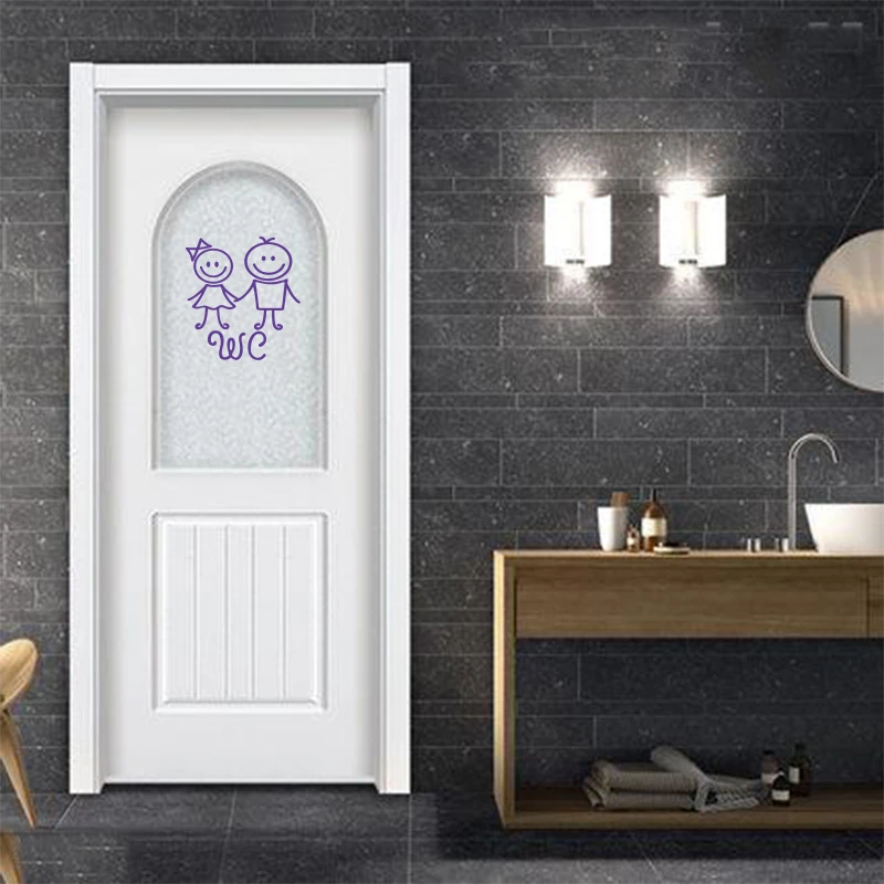Humanoid Doll WC Sticker Toilet Door Sign Wall Decals Art Vinyl Wall ...