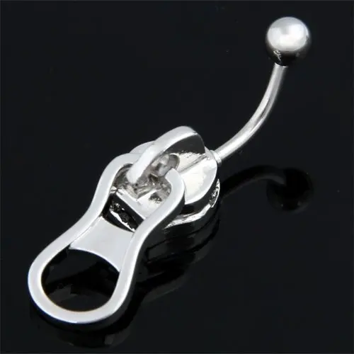 Steel Zipper Belly Navel Bar Button Ring Body Piercing Gift|gift rope ...