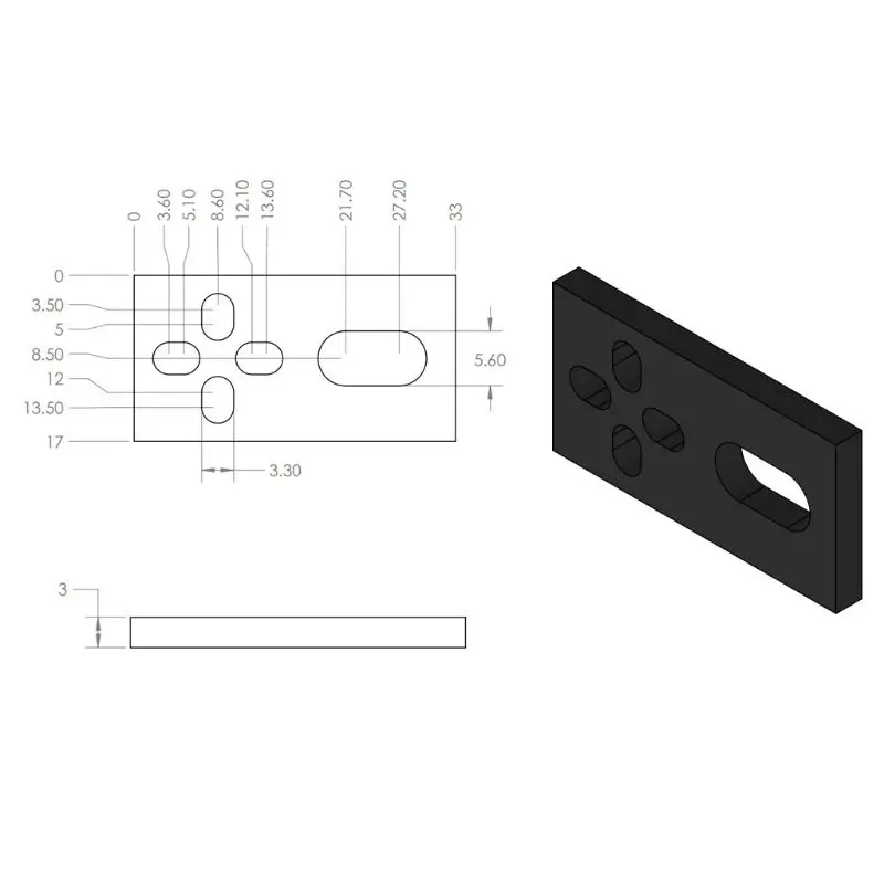 Black Aluminum Micro Limit Switch Plate for Openbuilds C-Beam V-Slot 3D ...