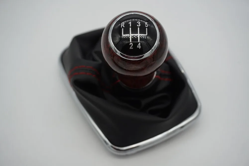 Wood Grain 5 Speed Gear Shift Knob Lever Shifter Gaitor Boot For ...