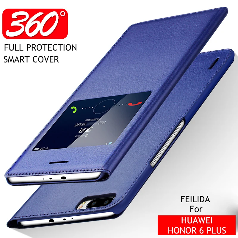 FEILIDA Flip Leather Smart Cover For HUAWEI HONOR 6 PLUS Vintage PU ...