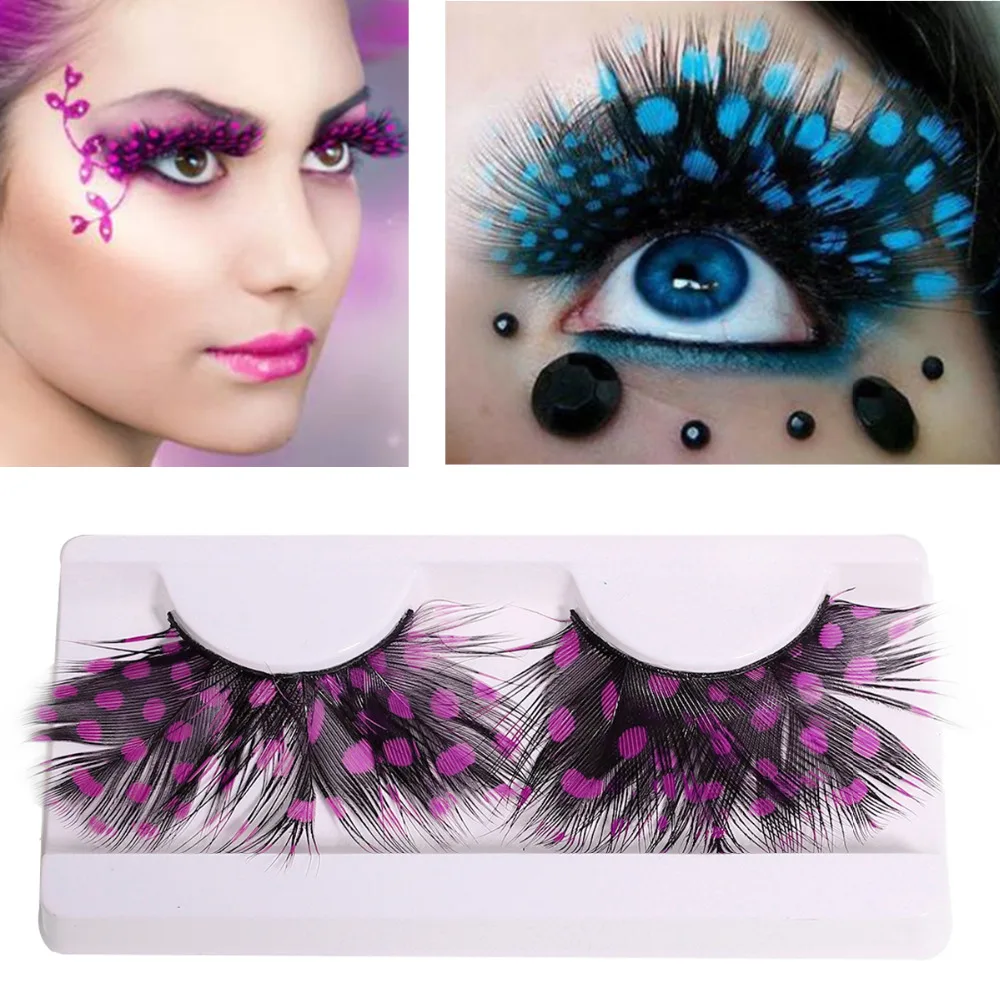 1-Pair-28mm-Women-Art-False-Eyelashes-Makeup-Colorful-Eye-Lashes ...