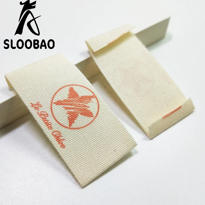 Customized 200pcs main label Washable Cotton Clothing Labels Embossed ...