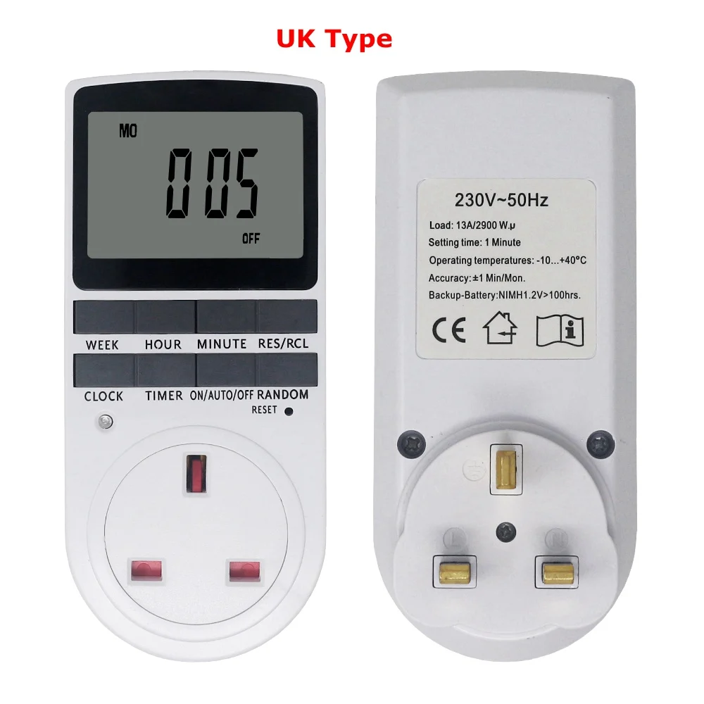 Plug Socket PCF* Digital Electric Timer With Countdown Electric Vehicle ...