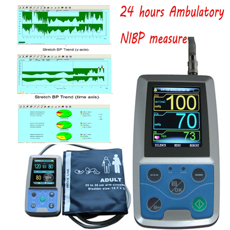 Automatic Sphygmomanometer 24 hours Ambulatory Blood Pressure Monitor ...